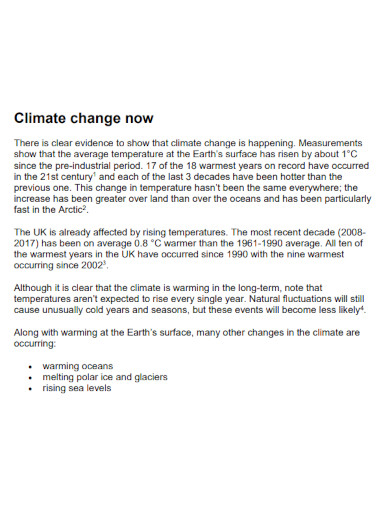 Climate Change - Examples, PDF | Examples