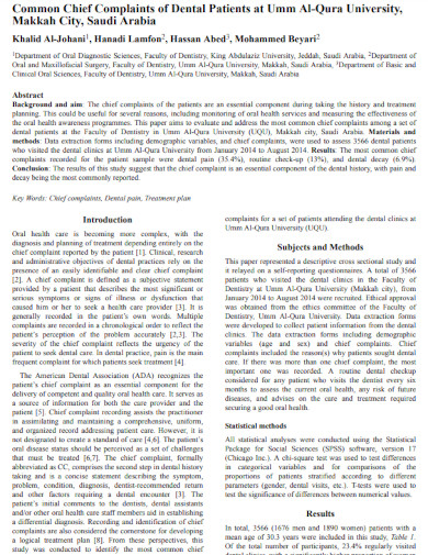 Chief Complaint - Examples, PDF | Examples