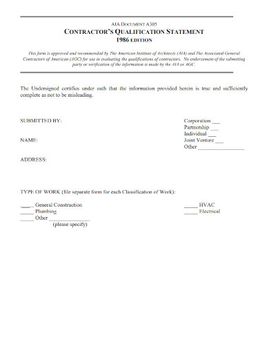 Statement of Qualifications - Examples, PDF | Examples
