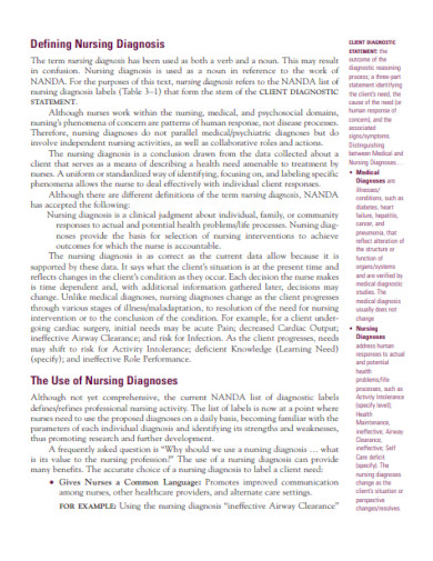 Nursing Diagnosis - Examples, PDF | Examples