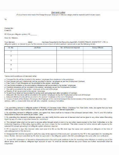 Demand Letter - Examples, PDF | Examples