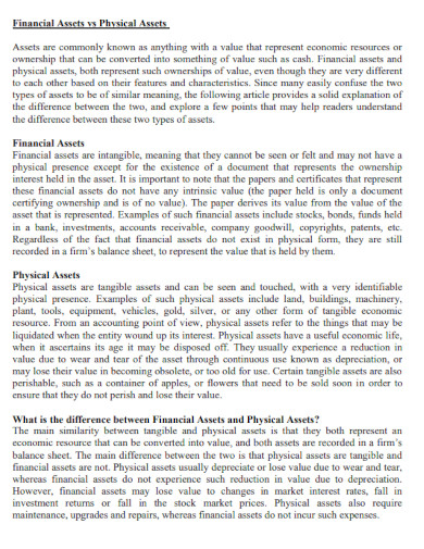Assets - 48+ Examples, Difference between Assets & Liabilities