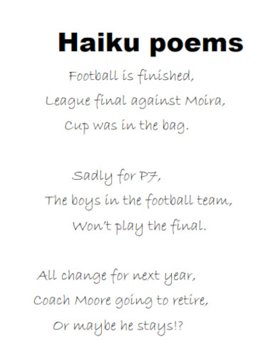 Haiku Poem - Examples, PDF | Examples