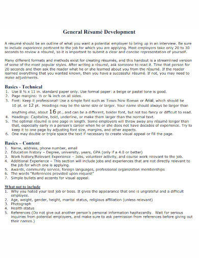 General Resume- Examples, PDF | Examples