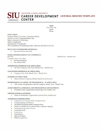 General Resume- Examples, PDF | Examples