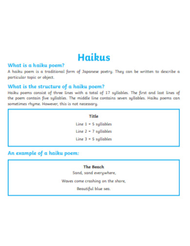 Haiku Poem - Examples, PDF | Examples