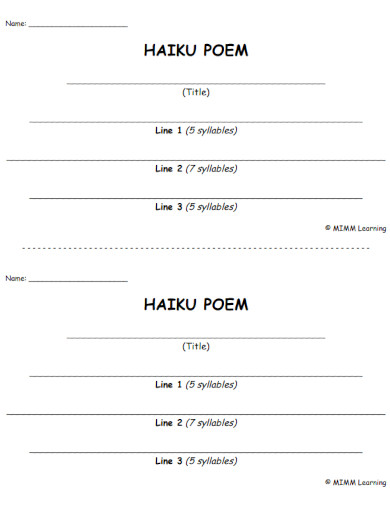 Haiku Poem - Examples, PDF | Examples