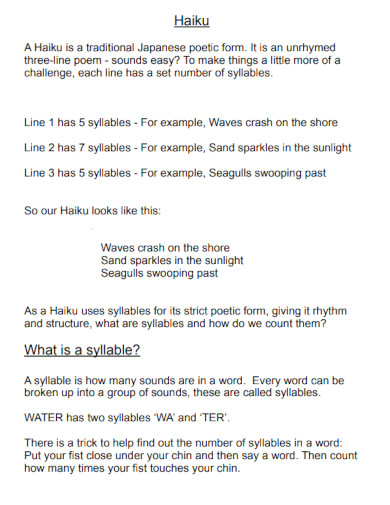 Haiku Poem - Examples, PDF | Examples