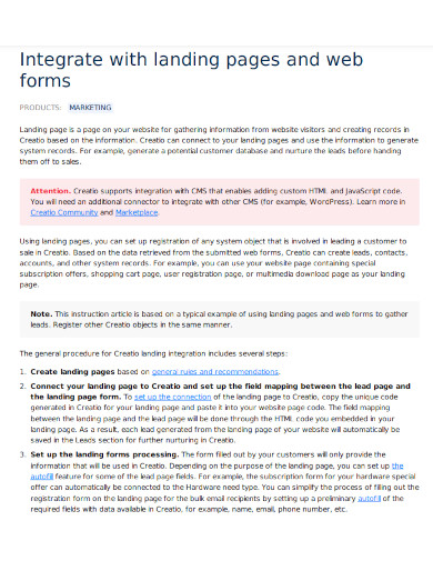 Landing Page - Examples, PDF | Examples