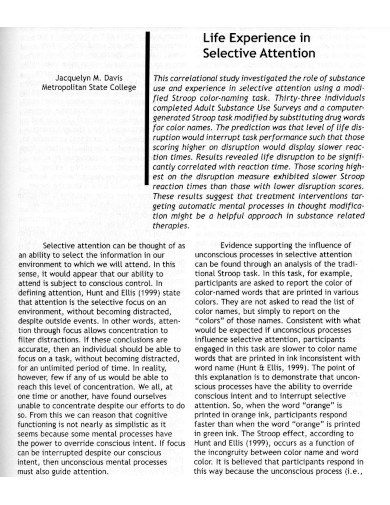 Selective Attention - Examples, PDF | Examples