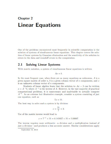 Linear Equations - Examples, Format, How to Graph, PDF