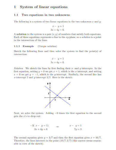 Linear Equations - Examples, Format, How to Graph, PDF