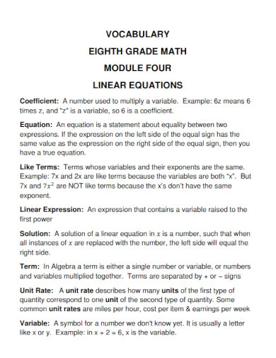 Linear Equations - Examples, Format, How to Graph, PDF
