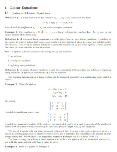 Linear Equations - Examples, Format, How to Graph, PDF