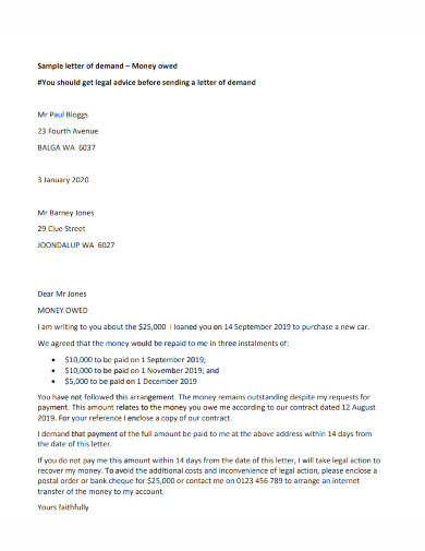 Demand Letter - Examples, PDF | Examples