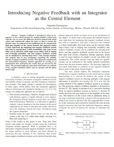 Negative Feedback - Examples, PDF | Examples