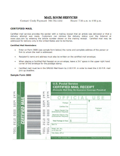 Certified Mail - Examples, PDF | Examples