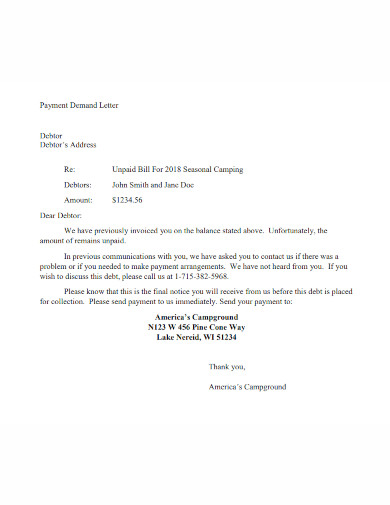 Demand Letter - Examples, PDF | Examples