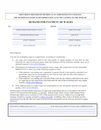 Demand Letter - Examples, PDF | Examples