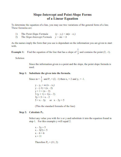 Linear Equations - Examples, Format, How to Graph, PDF