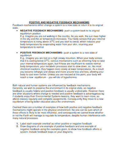 Negative Feedback - Examples, PDF | Examples