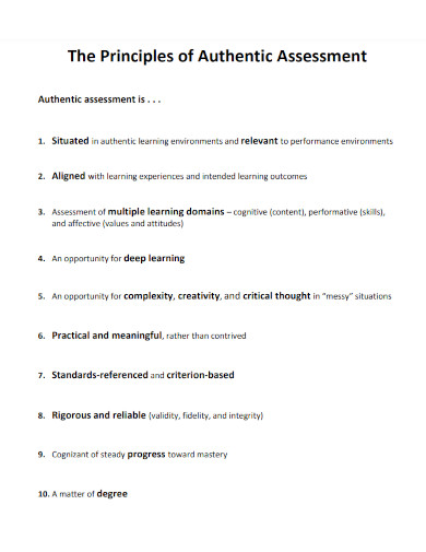 Authentic Assessment - Examples, PDF | Examples