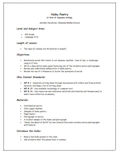 Haiku Poem - Examples, PDF | Examples