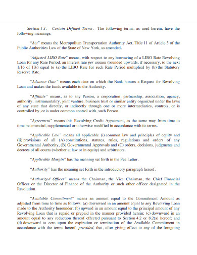 Revolving Credit - Examples, PDF | Examples