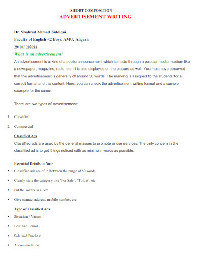 Advertisement - Examples, PDF | Examples