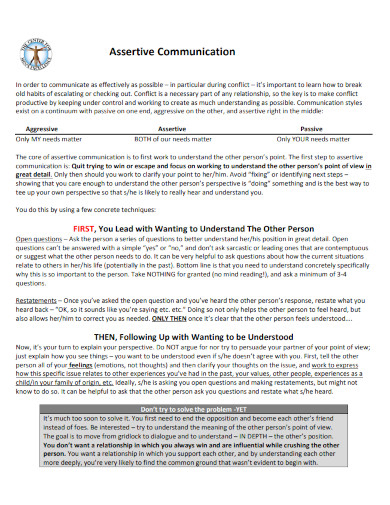 Assertive Communication - 100+ Examples, How to Write, Tips, Download PDF