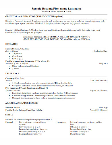 General Resume- Examples, PDF | Examples