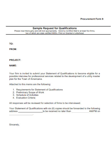 Statement of Qualifications - Examples, PDF | Examples