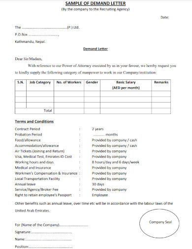 Demand Letter - Examples, PDF | Examples