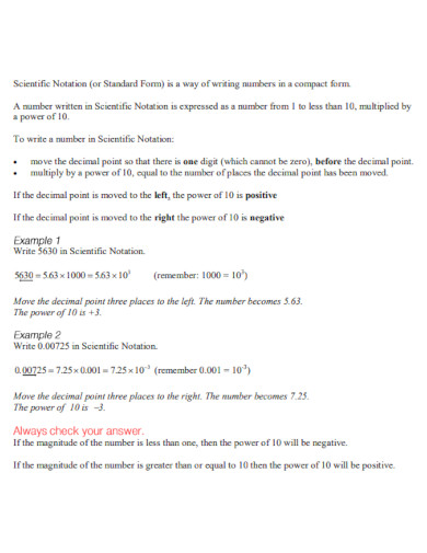 Standard Form - Examples, PDF | Examples