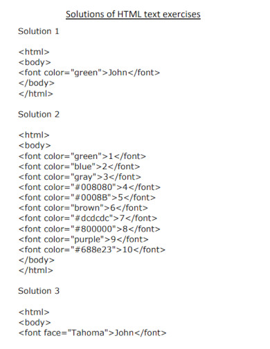 HTML - 99+ Examples, Format, How to Build, PDF
