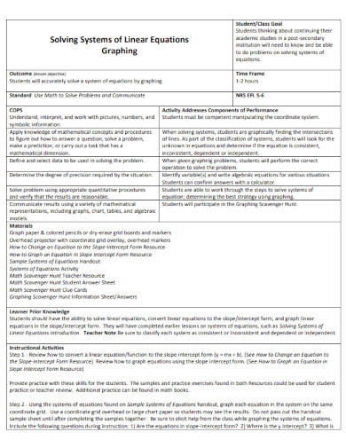 Linear Equations - Examples, Format, How to Graph, PDF