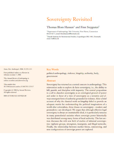 Sovereignty - Examples, PDF | Examples