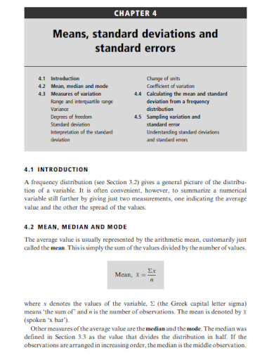 Standard Deviation - 99+ Examples, Format, How to Find, PDF