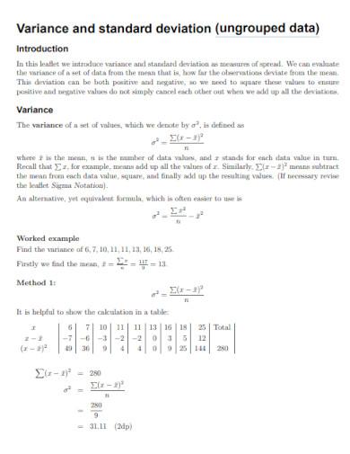 Standard Deviation 99 Examples Format How To Find Pdf