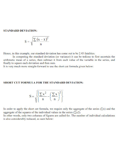 Standard Deviation - 99+ Examples, Format, How to Find, PDF