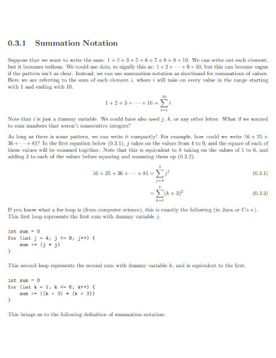 Summation - 99+ Examples, Format, How To Solve, Pdf
