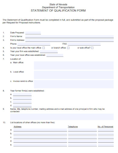 Statement of Qualifications - Examples, PDF | Examples
