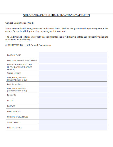 Statement of Qualifications - Examples, PDF | Examples
