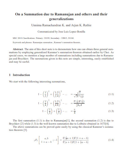 Summation - 99+ Examples, Format, How to Solve, PDF