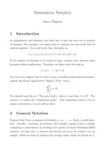 Summation - 99+ Examples, Format, How to Solve, PDF