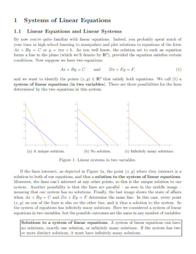 Linear Equations - Examples, Format, How to Graph, PDF