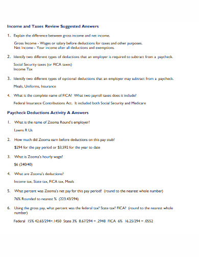 Tax Deduction - Examples, PDF | Examples