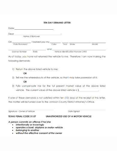 Demand Letter - Examples, PDF | Examples