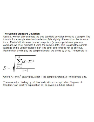 Standard Deviation - 99+ Examples, Format, How to Find, PDF