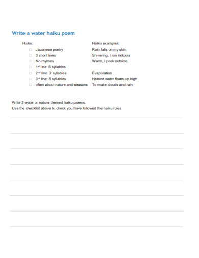 Haiku Poem - Examples, PDF | Examples